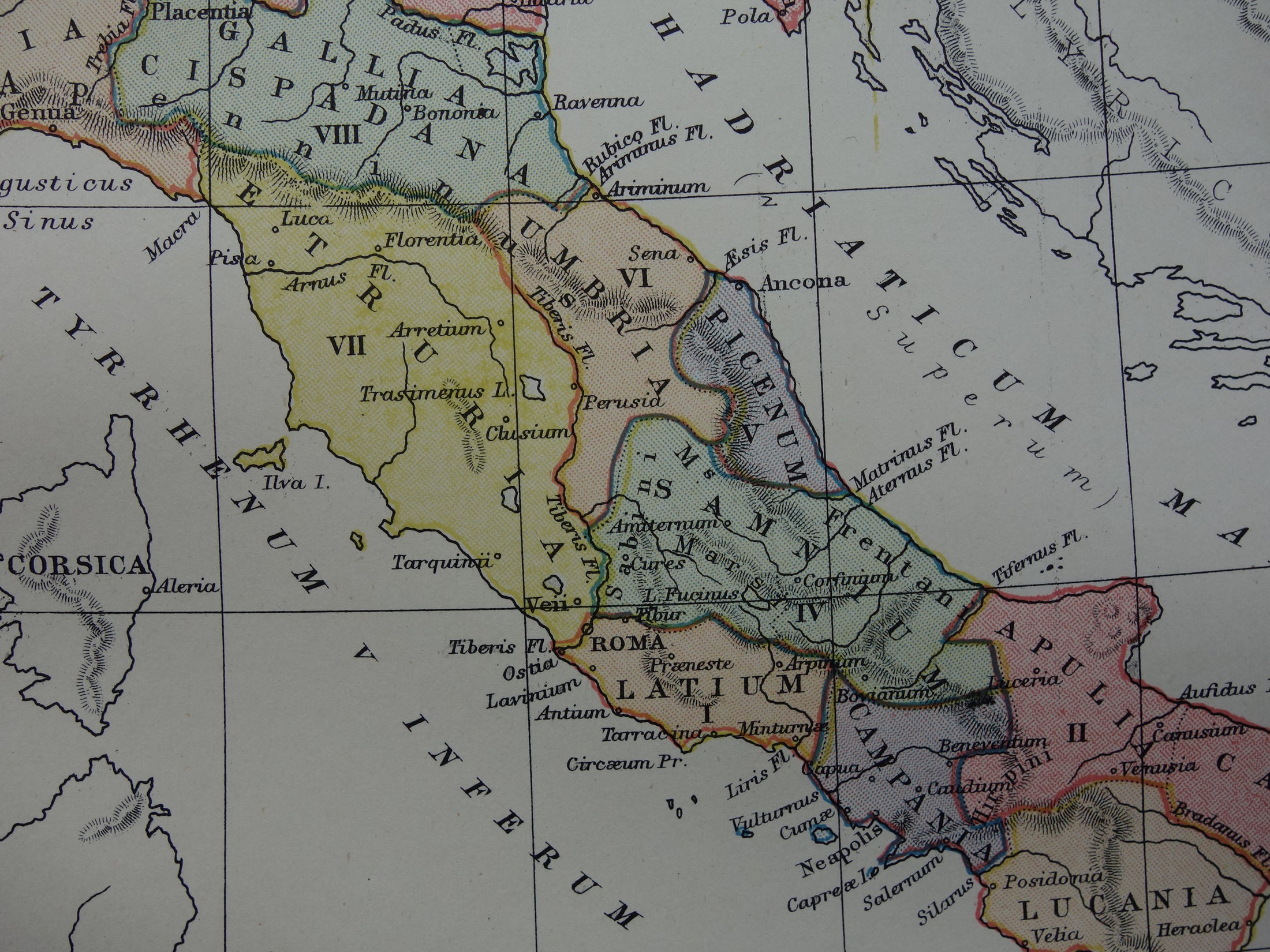 Italië set van 2 antieke kaarten geschiedenis Italië - Romeinse Rijk A ...