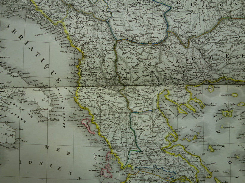 Balkan en Griekenland Ottomaanse Rijk in Europa oude kaart 1826 Grote ...