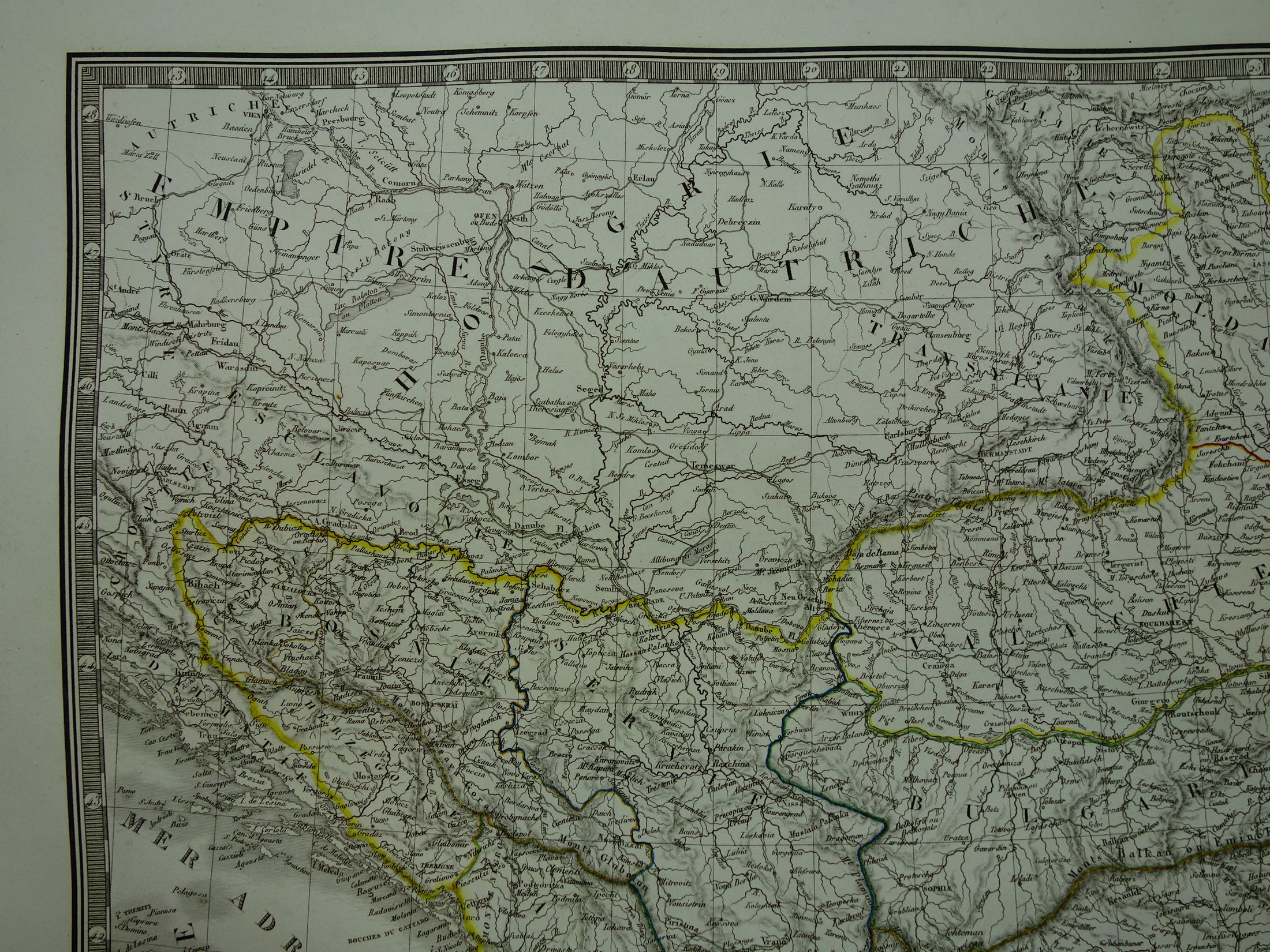 Balkan en Griekenland Ottomaanse Rijk in Europa oude kaart 1826 Grote ...