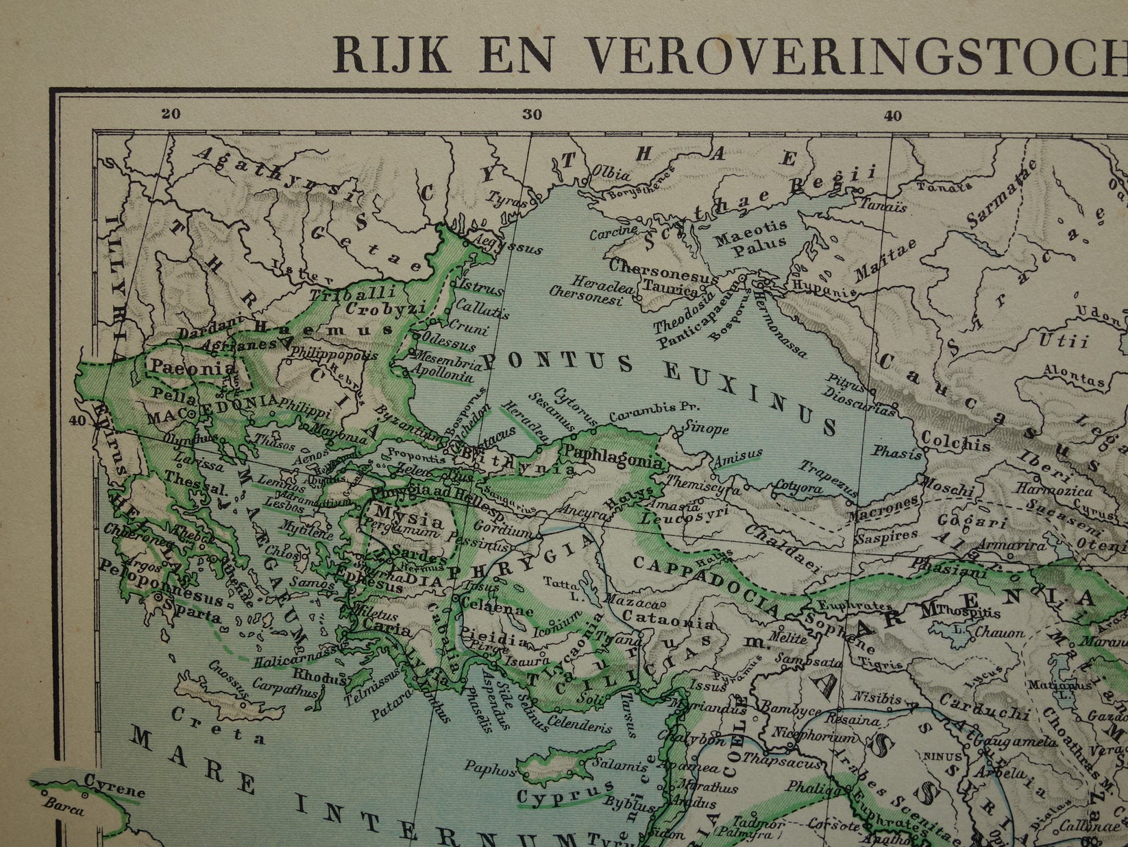 Kaart van het rijk van Alexander de Grote uit 1932 - Oude Nederlandse ...