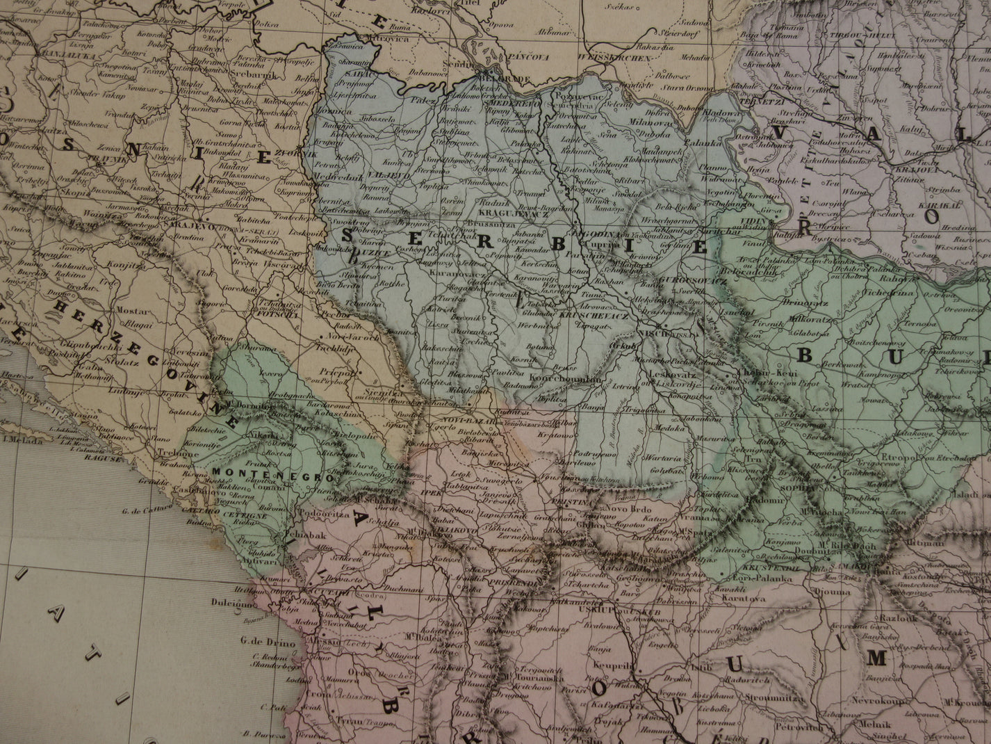 BALKAN antieke kaart van Griekenland Turkse Rijk uit 1880 - Grote oude ...