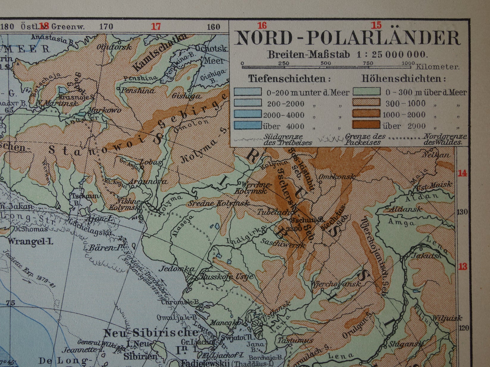NOORDPOOL oude kaart van het Noordpoolgebied 1928 originele vintage Du ...