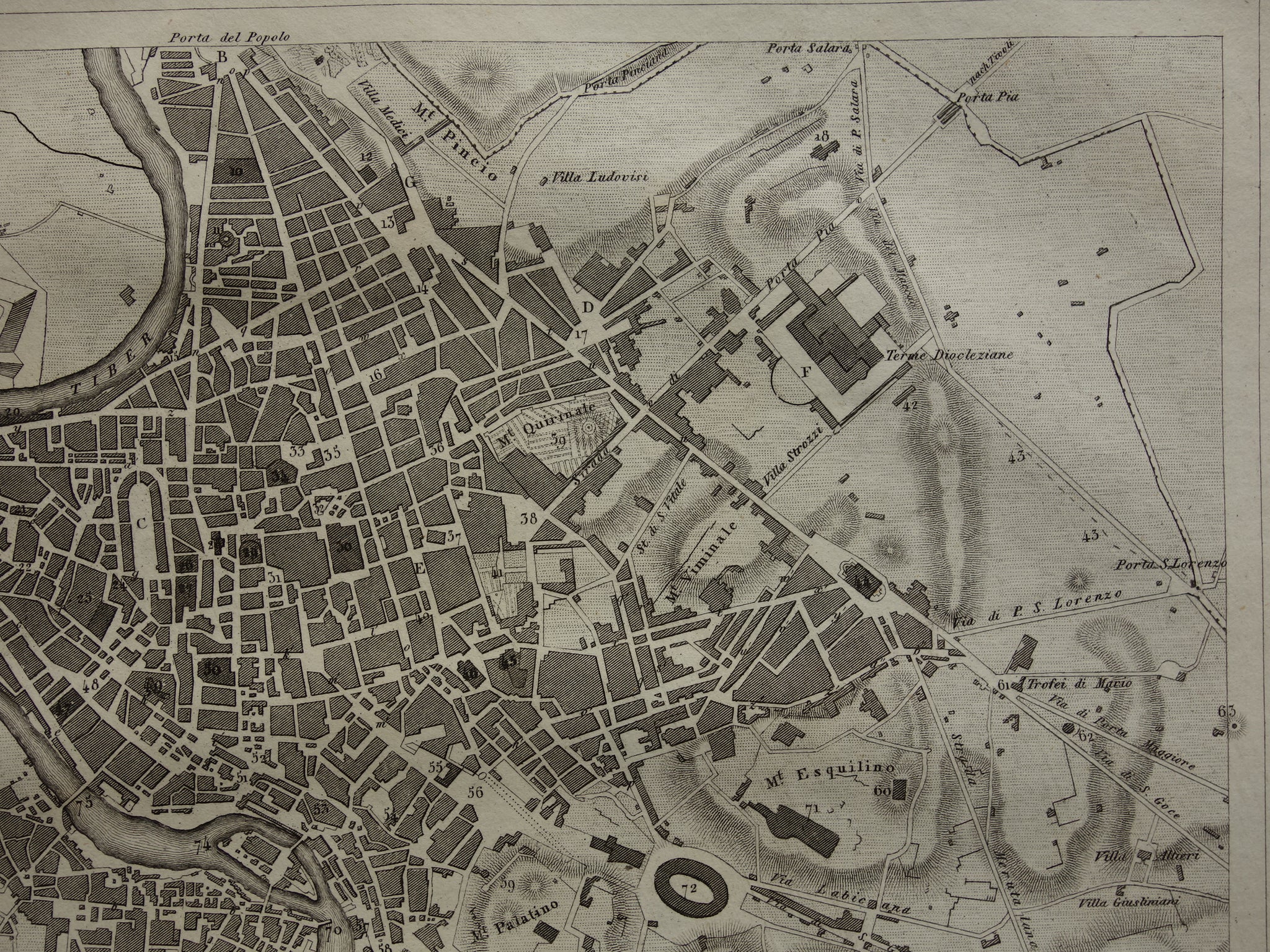 Rome en Milaan antieke plattegrond 170+ jaar oude kaart van Rome Milaa ...